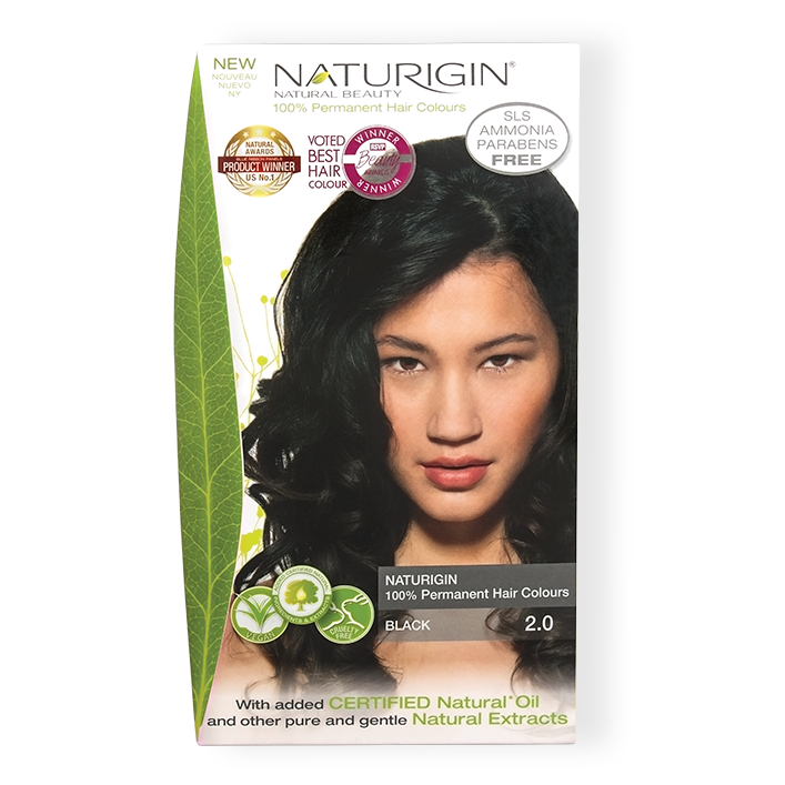 Hair Dye Naturigin 100% Organic Base Permanent Hair Color - 2.0 Black ...